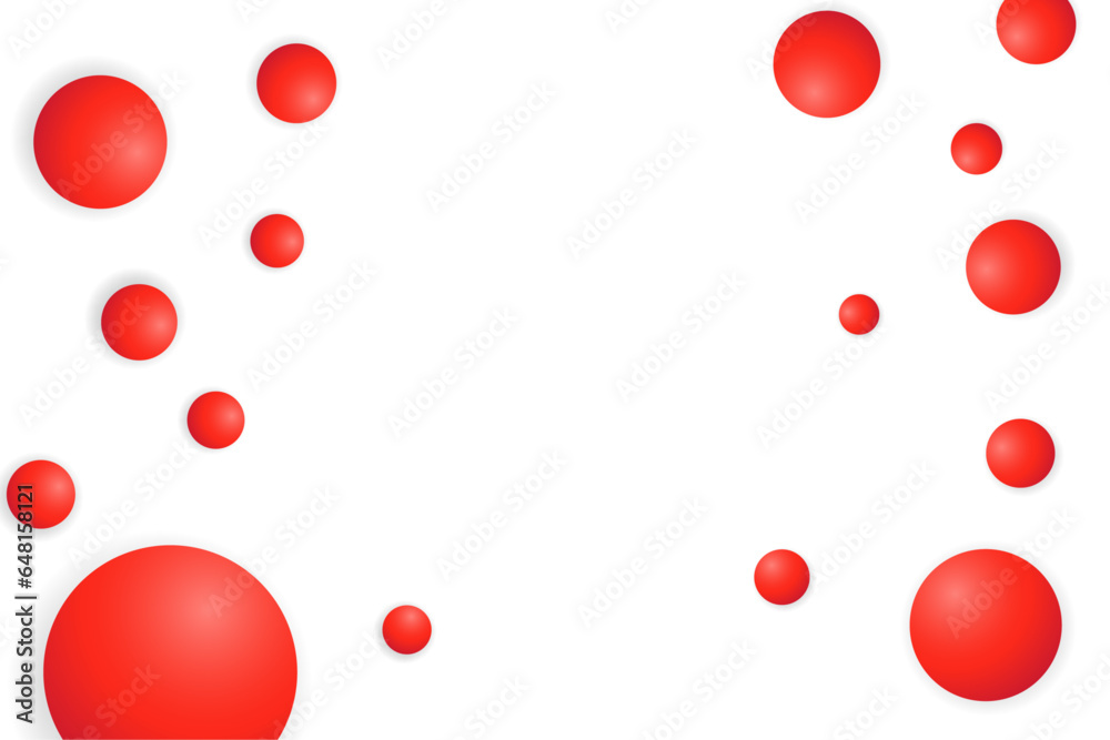 Floating red 3d bubble spheres on transparent background. Frame of red ...