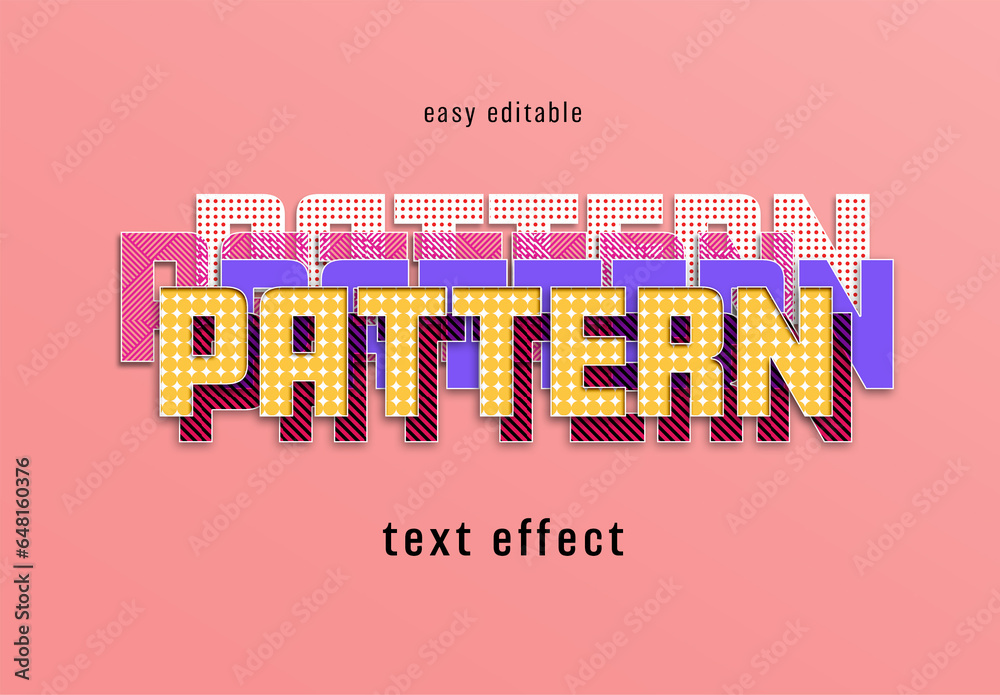 Multiple Pattern Text Effect Stock Template | Adobe Stock