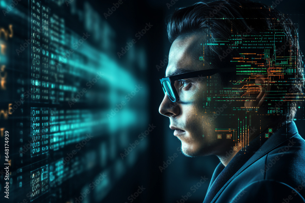 Foto de Generative ai collage picture image of professional it ...