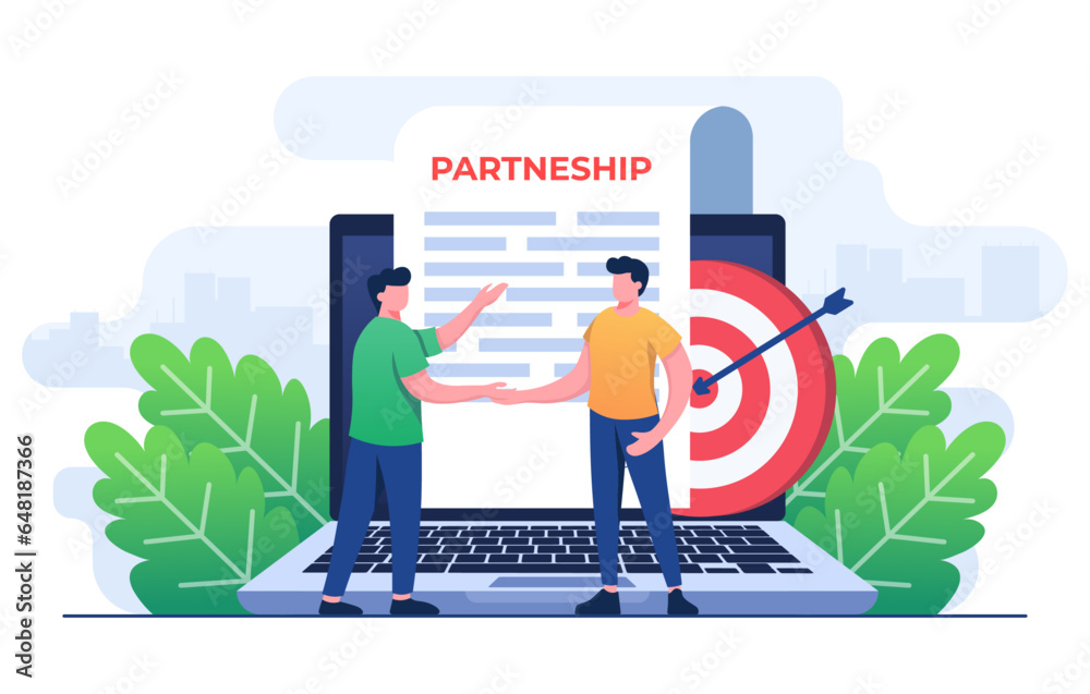 Online agreement concept flat illustration template, Contract, Startup ...