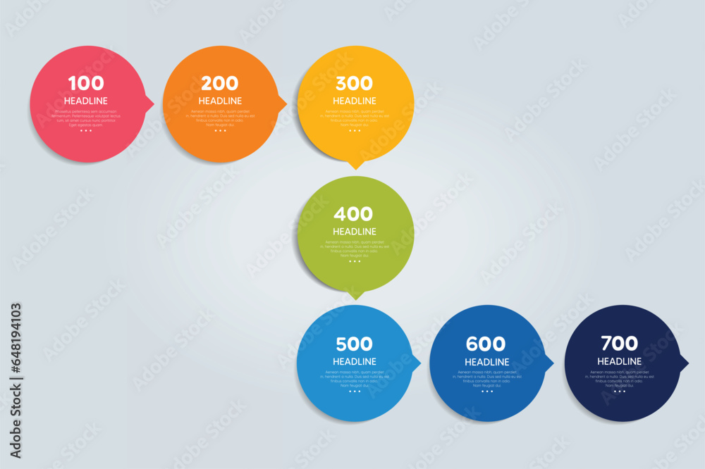 Infographic step by step template. Vector tutorial. Connected Color circles. Stock Vector ...