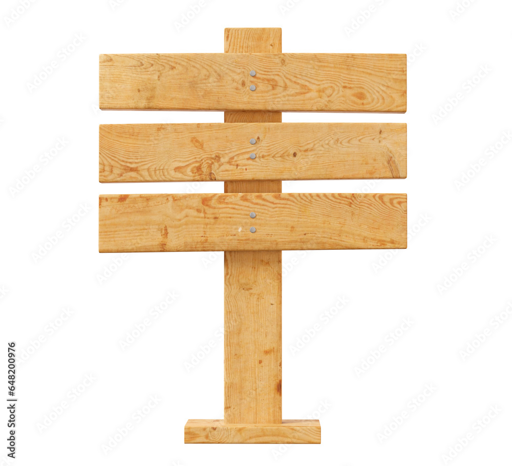 Wooden sign board in realistic in on transparent background in 3d ...