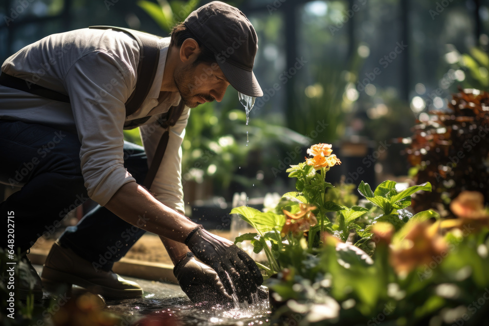 Process of tending to a garden, demonstrating the sense of ...