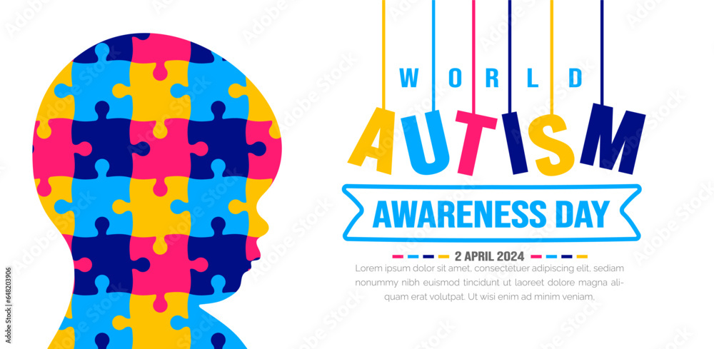 World autism awareness day background template use to banner, card ...