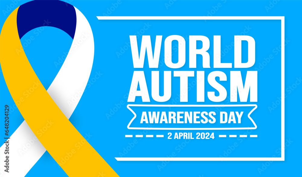 World autism awareness day ribbon icon background template use to ...