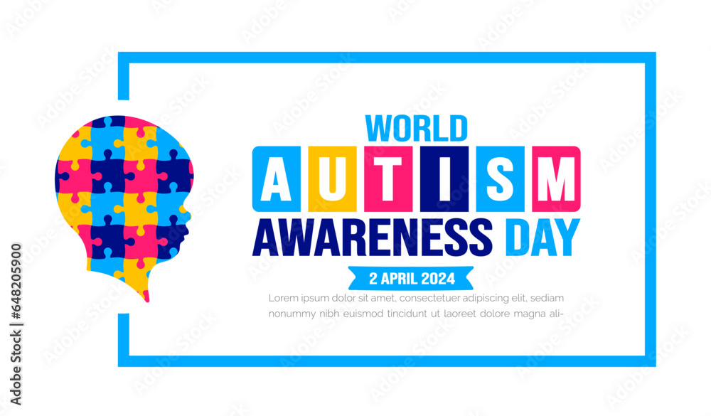 World autism awareness day background template use to banner, card ...