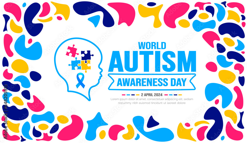 World autism awareness day background template use to banner, card ...