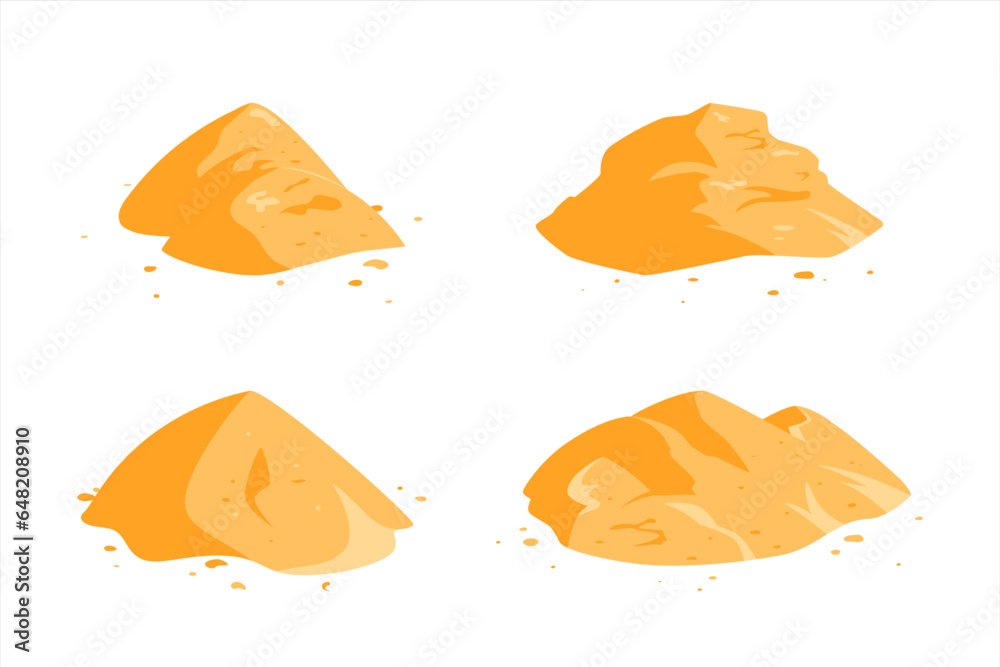 Sand piles, cartoon vector icons Stock Vector | Adobe Stock
