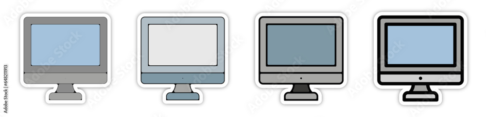 picto logo icones et symbole couleur noir ecran ordinateur poste ...