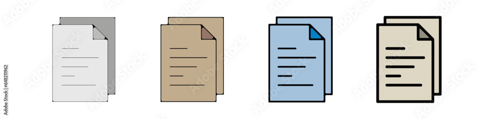 picto logo icones et symbole trace couleur document papier cv feuille ...