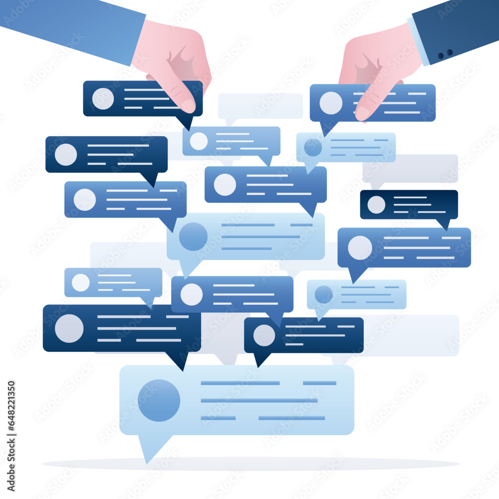 Growing distributed team, concept banner. Business networking, business ...