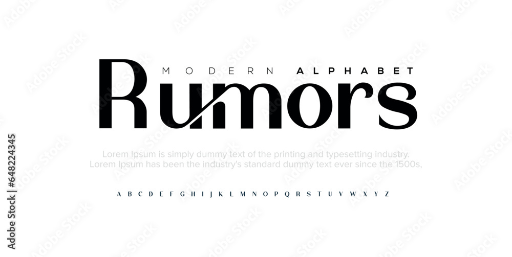 Rumors premium luxury elegant alphabet letters and numbers. Elegant ...