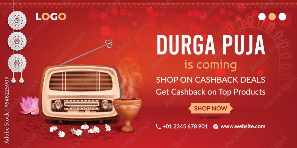 durga puja festival offer banner design navratri sale banner template ...