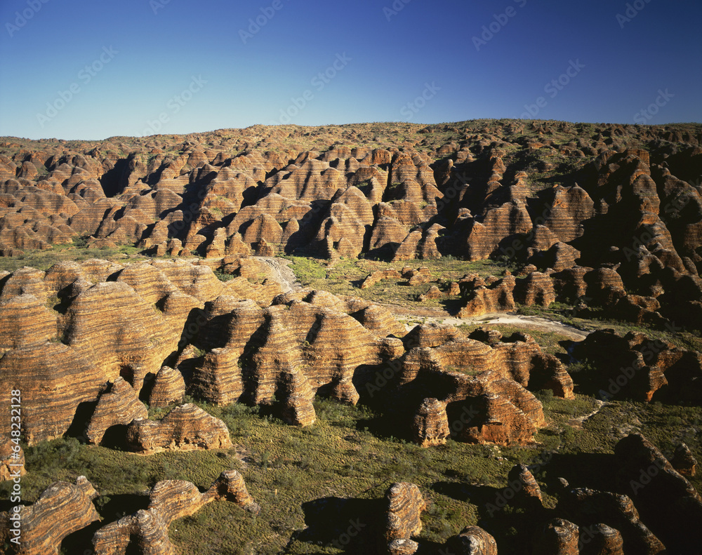 Rugged Landscape With Eroded Rock Formations Stock Photo | Adobe Stock
