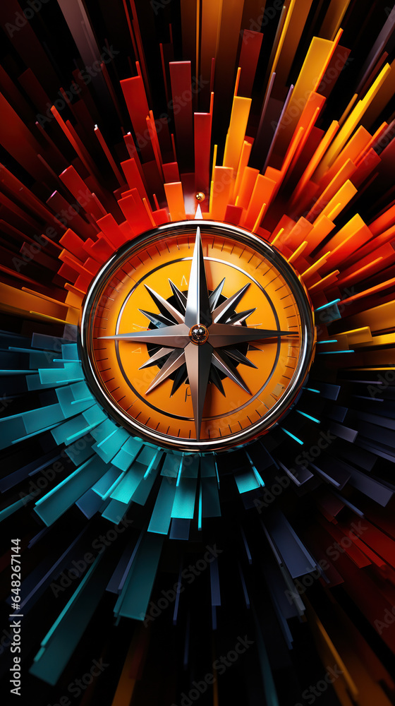 target goal compass success digital technology. business strategy ...