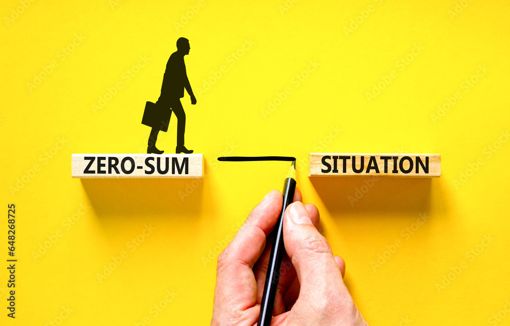 Zero-sum situation symbol. Concept words Zero-sum situation on ...