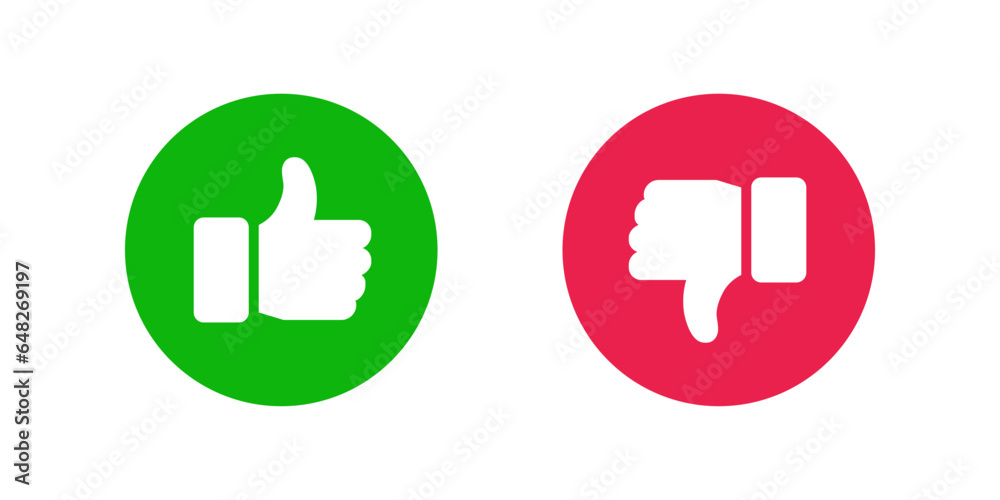 Thumb up and thumb down icon. Good and bad rating. Social media concept ...