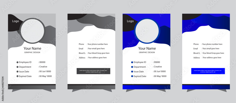 set of banners, templates, card template, id card, id card design ...