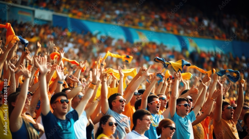 Large crowd of sport fans on the stadium Stock Photo | Adobe Stock