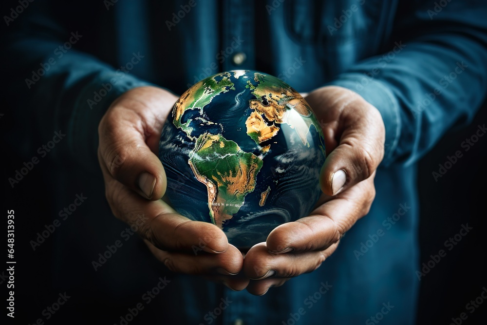 save earth concept, Globe, Earth. The hands holding the Earth and the ...