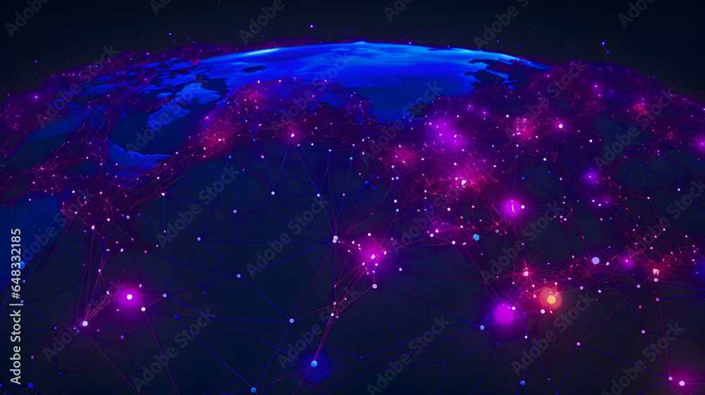 Modern city with wireless network connection and city landscape concept ...