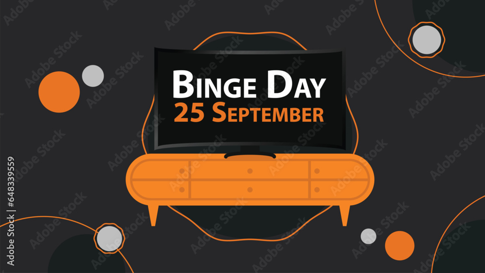 Binge Day vector banner design with geometric shapes and vibrant colors ...