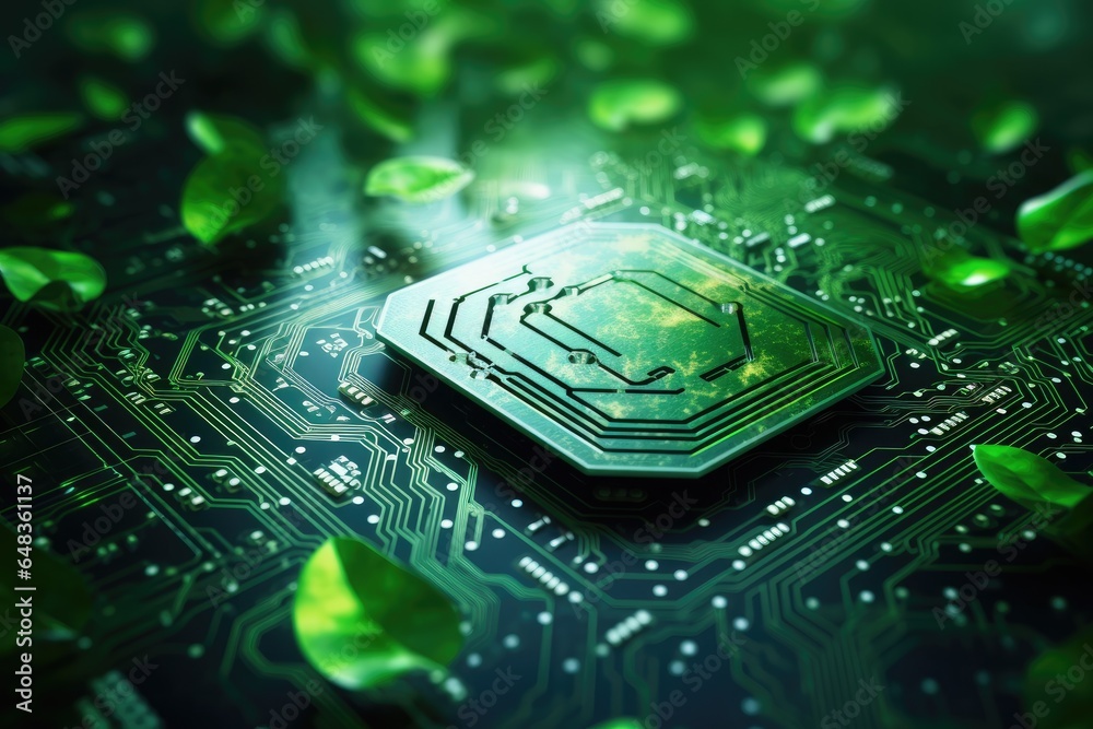Green power technology electronic circuit board with processor in the ...