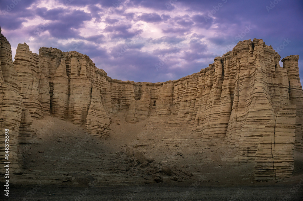 texture of the sand, Yardang landform (formed by wind erosion) Stock ...