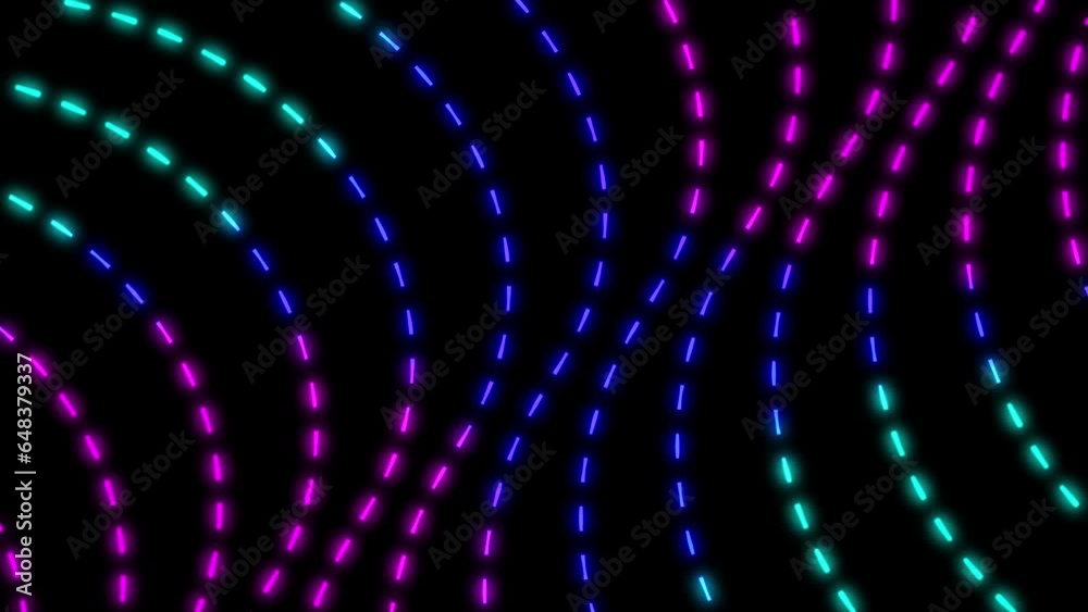 Vidéo Stock Colorful glowing motion line abstract background. Dash line ...