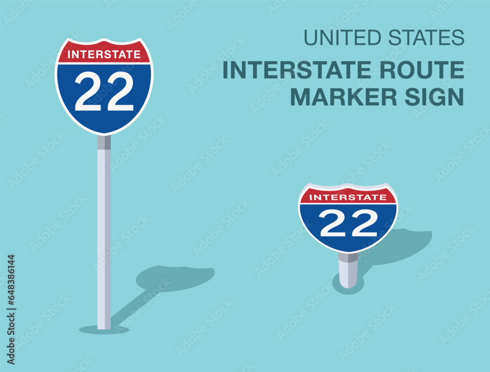 Traffic regulation rules. Isolated United States interstate route ...