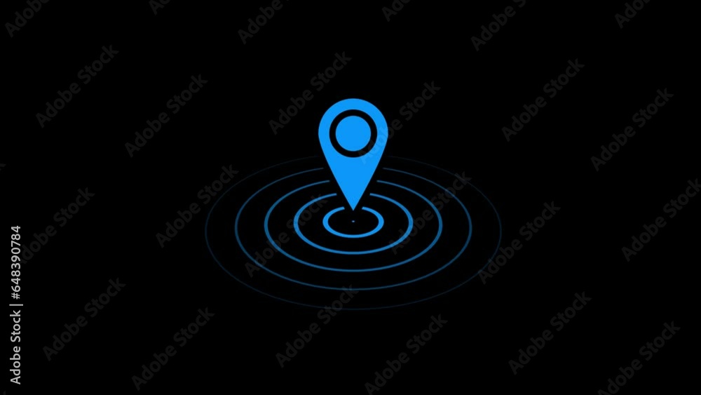 GPS location pointer animated icon.Location mark, map point appearing ...
