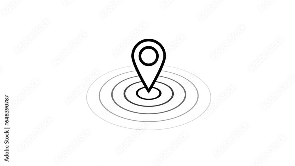 GPS location pointer animated icon.Location mark, map point appearing ...