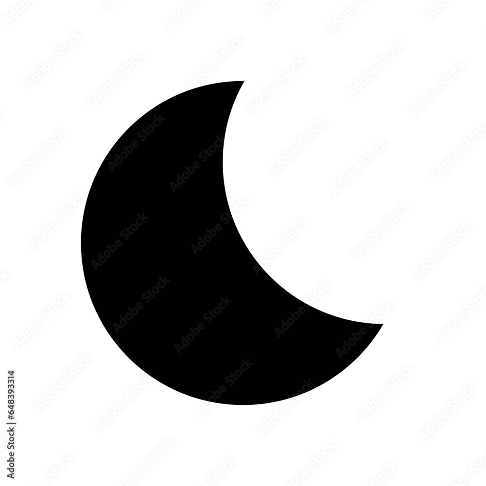 Moon icon, Lunar symbol, Night sky illustration, Celestial emblem, Moon ...