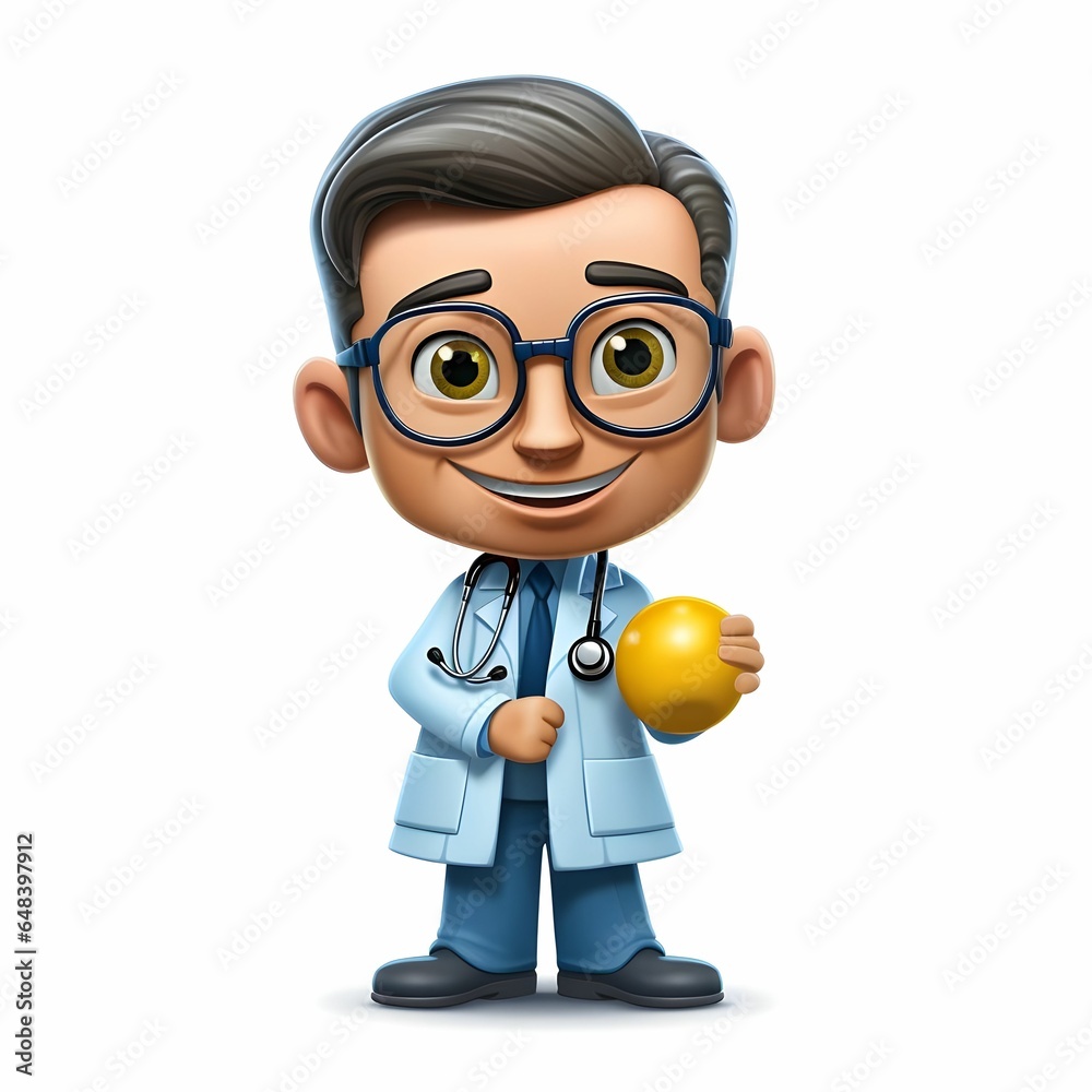 emoji of a doctor with stethoscope Generative AI Stock Illustration ...