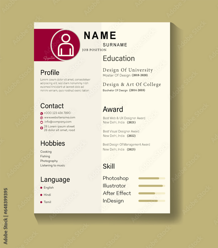 resume template, Resume Layout with Column Resume Layout. Clean Resume ...