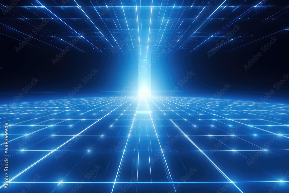 Abstract technology concept perspective grid line up and down side with ...