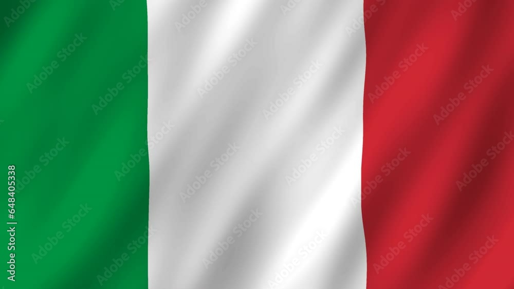 Flag of the Italy waving animation. looping National Italy flag ...