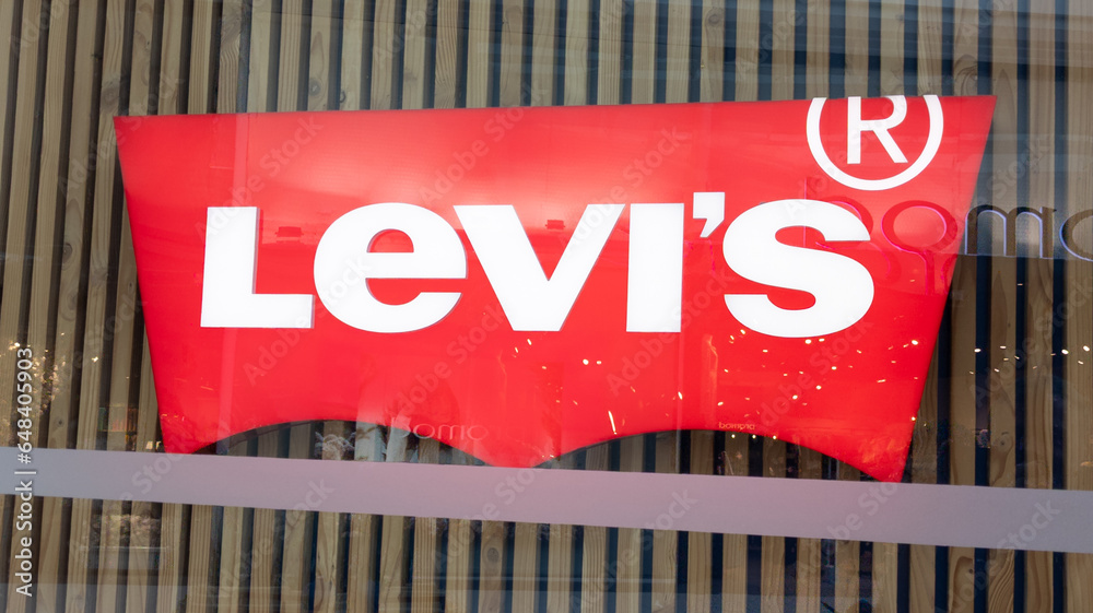 Levi's us clothing store brand text and shop logo sign chain american ...