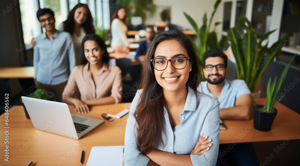 Corporate employee group together at office Stock Photo | Adobe Stock