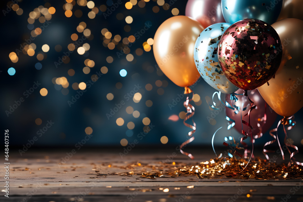 birthday party balloons, colourful balloons background and birthday ...