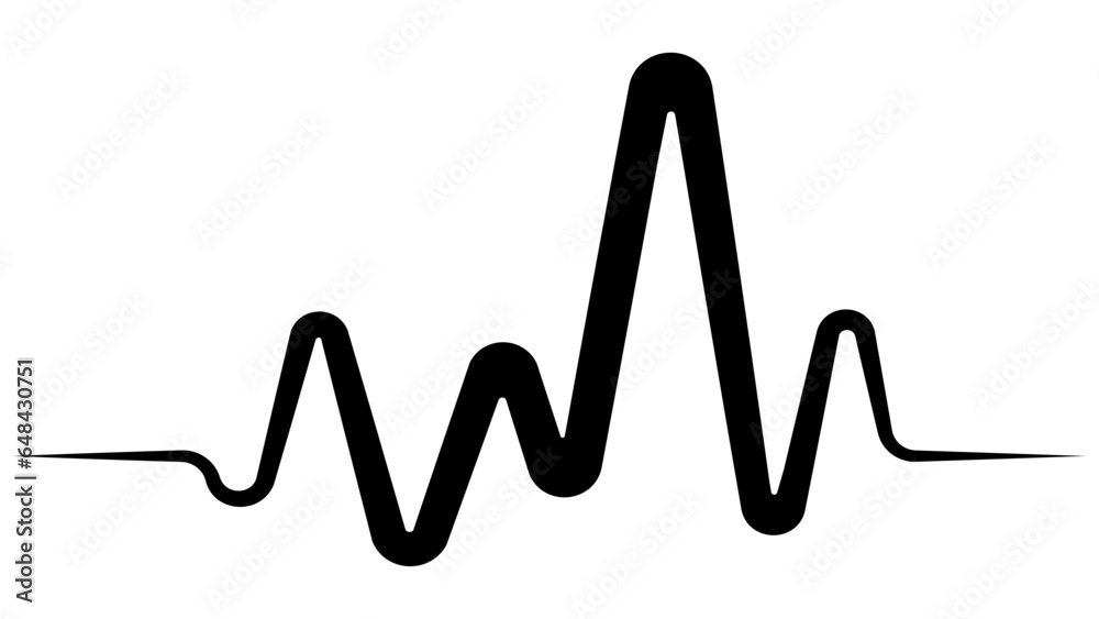 Icon impulse voltage surge, impulse diagram stress sign emotional surge ...