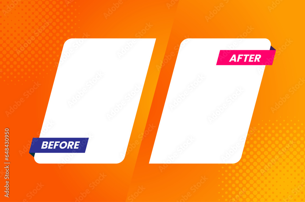Before and after creative gradient background template. easy compare evidence badges for ...