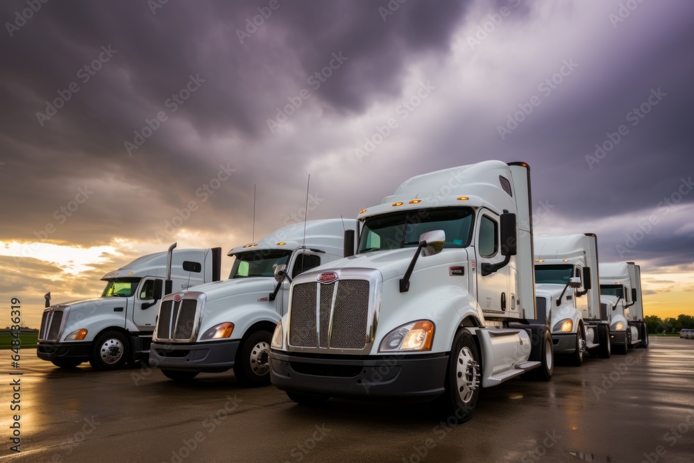 Logistic center cargo trucks transportation shipping lorry delivery ...