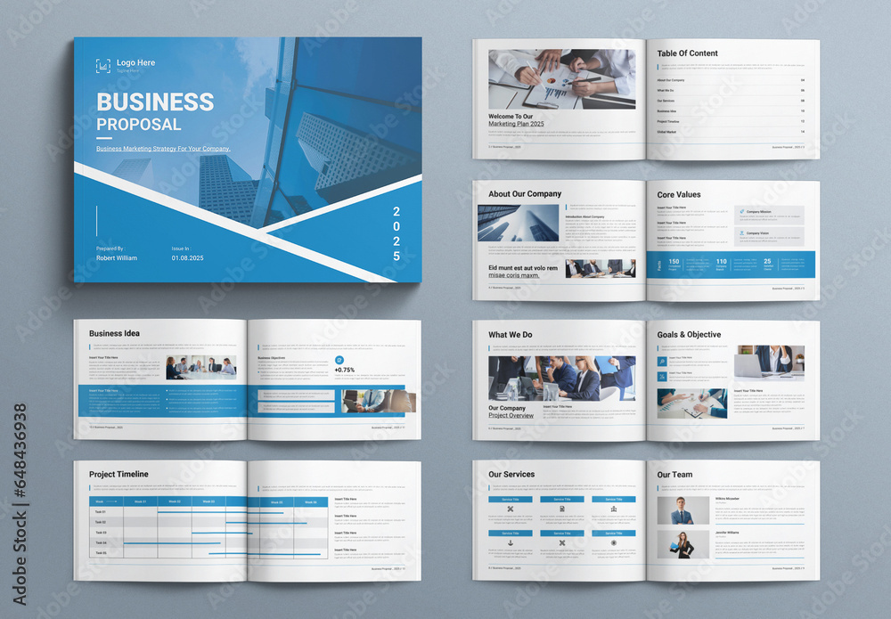 Business Proposal Layout Landscape Stock Template | Adobe Stock