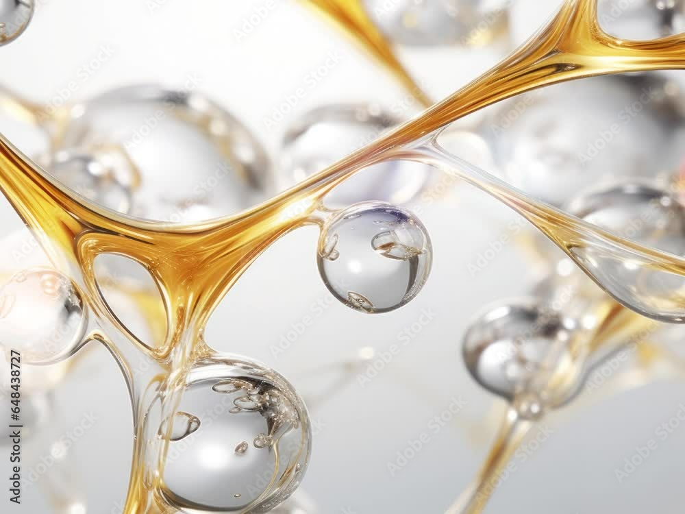 3D animation molecule structure. Scientific medical background with ...