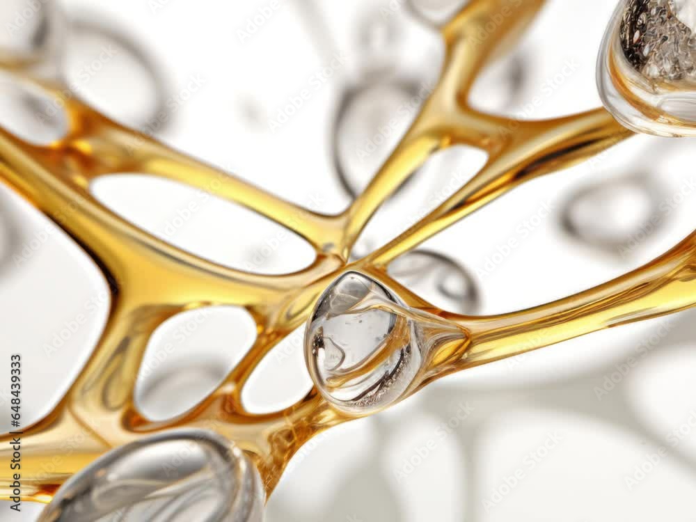 3D animation molecule structure. Scientific medical background with ...