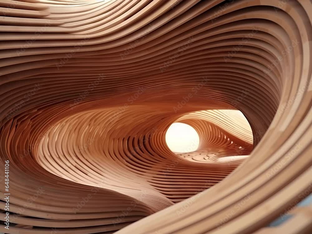 Abstract of wooden pattern, twisted shape, architecture details ...