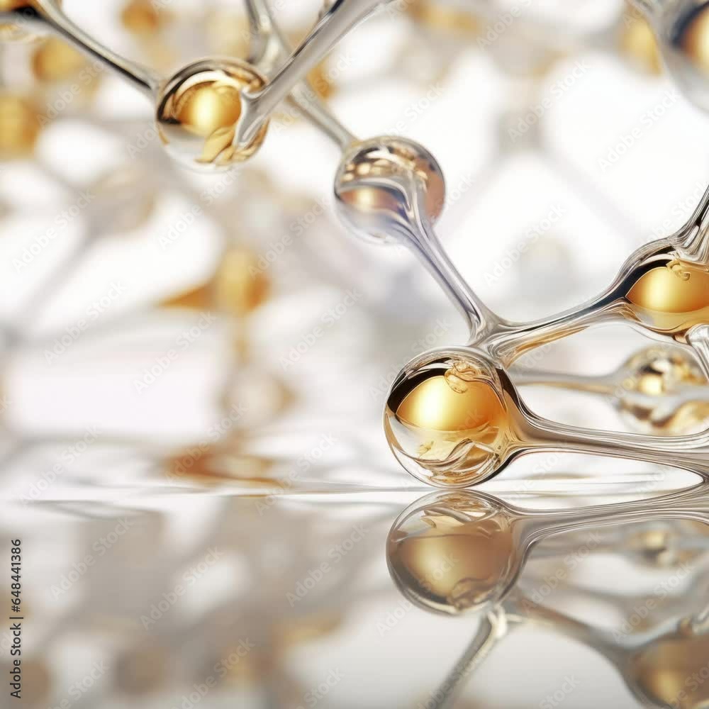 3D animation molecule structure. Scientific medical background with ...