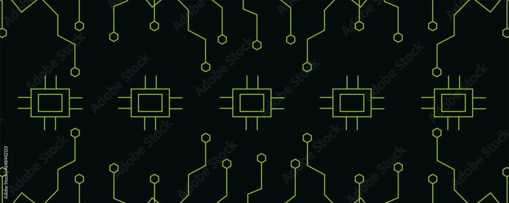 Motherboard microchip background. Futuristic backdrop with geometric ...
