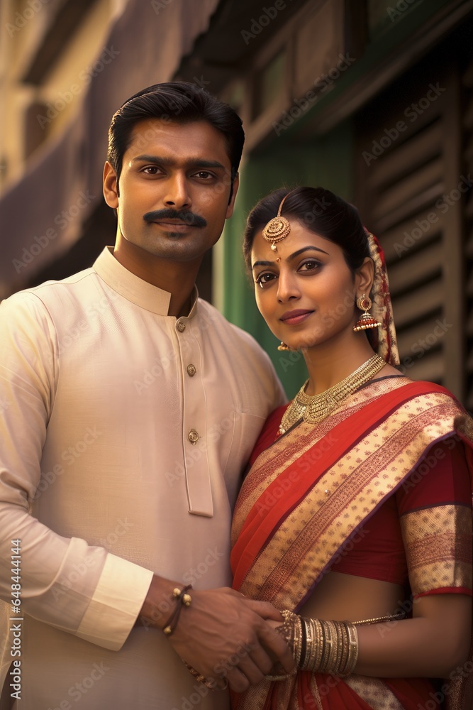 Elegant South Indian Bride and Groom in Traditional Attire Stock Photo ...